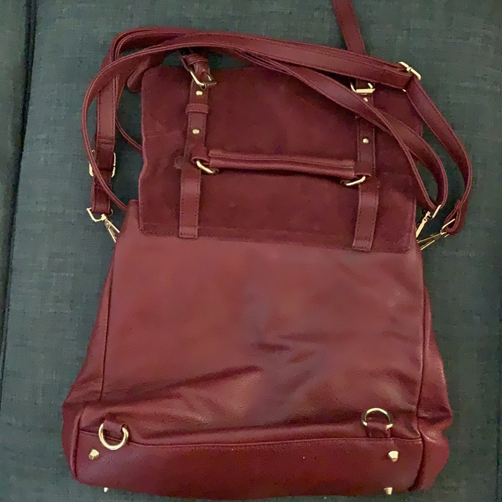 Leather Messenger Bag Convertible Backpack - Gem
